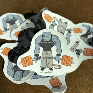 Gym Rat Sticker (waterproof Weird Animal Vinyl Sticker) - Etsy