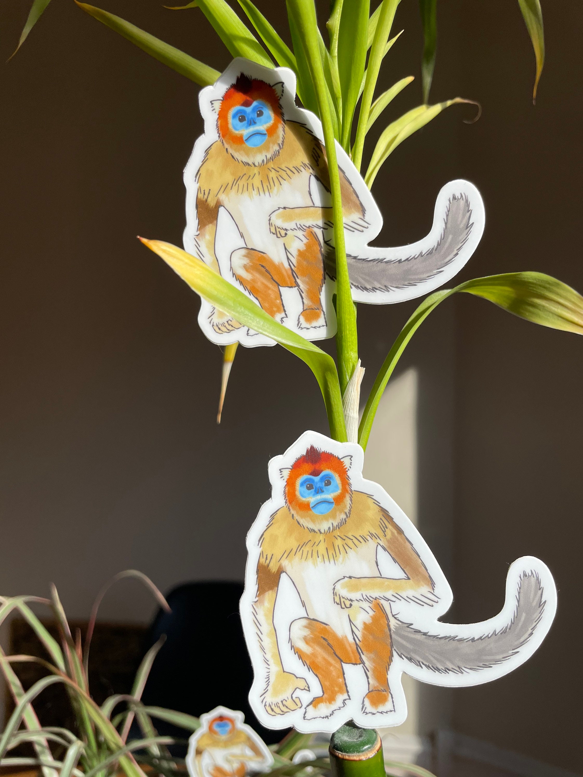 Golden Snub-nosed Monkey Sticker waterproof Weird Animal Vinyl Sticker ...