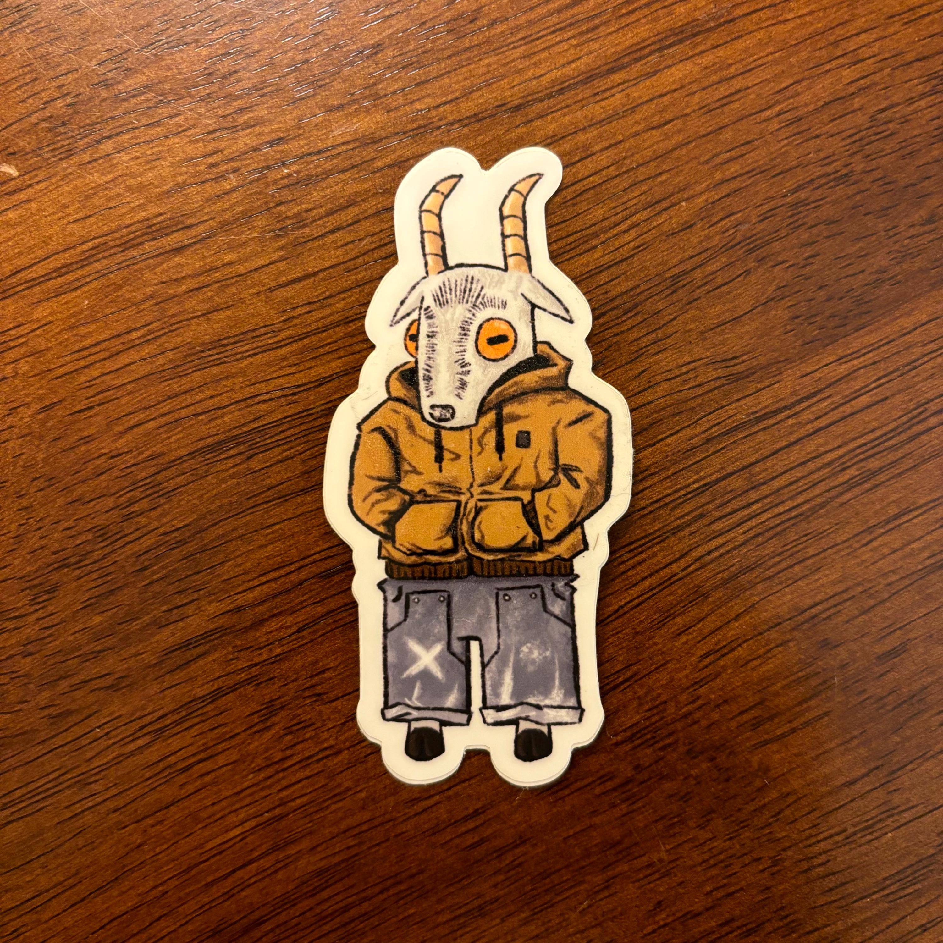 Poser Goat Wearing Carhartt Sticker (cool Goat Waterproof Weatherproof ...