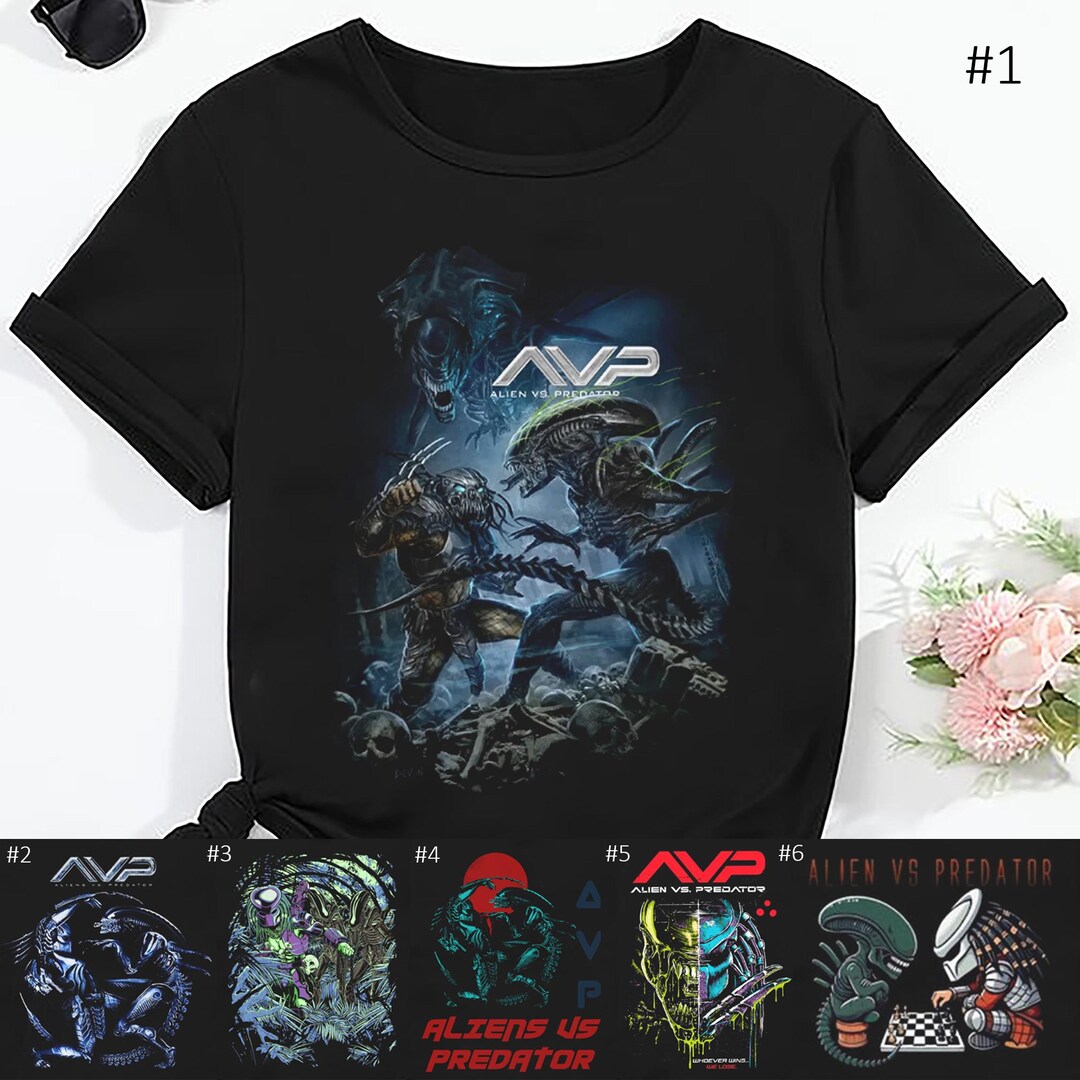 Xenomorph and Predator Shirt, Alien Vs Predator Shirt, Halloween Movie ...