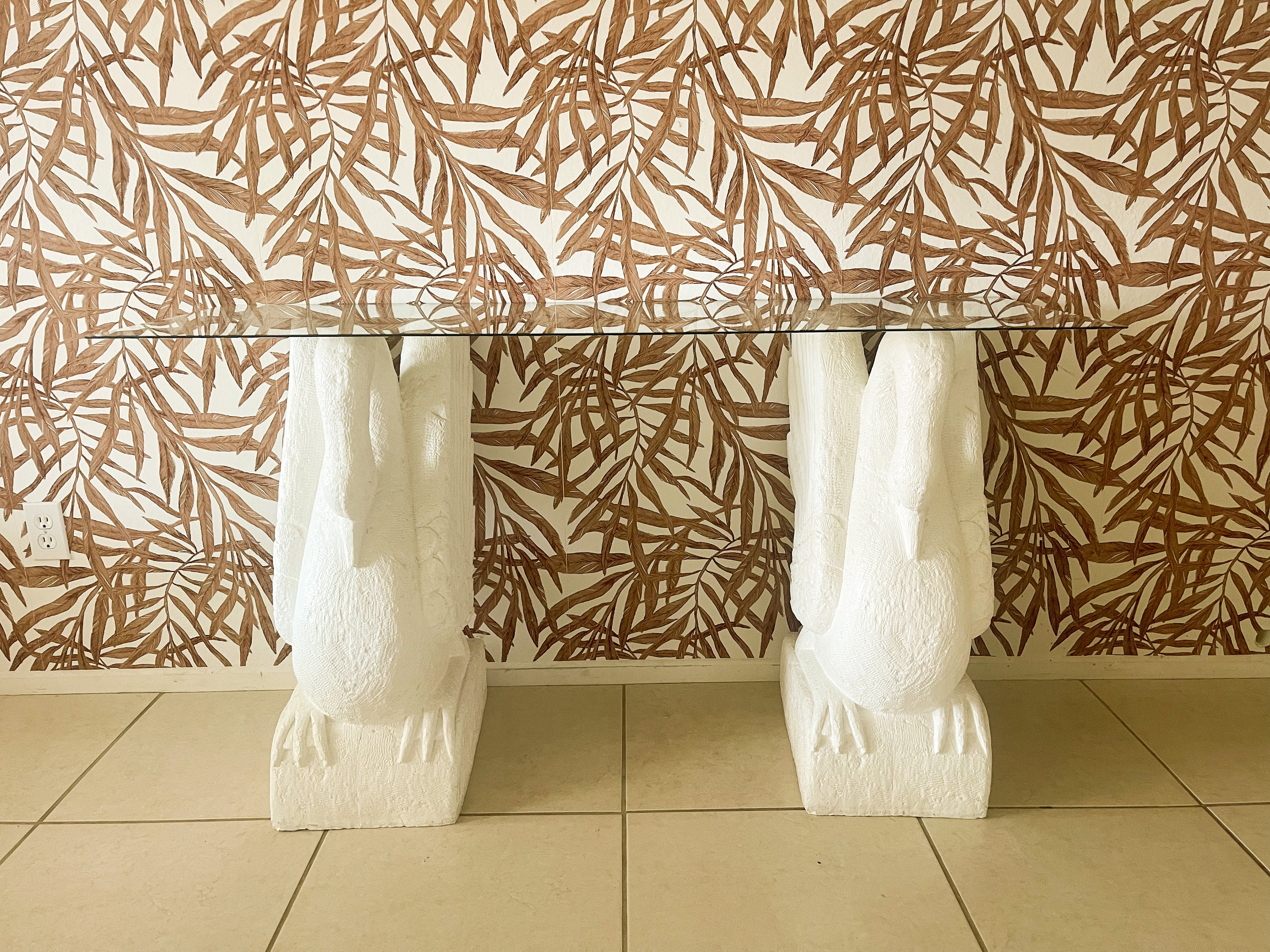 Vintage Plaster Swans Table Console Base - Etsy