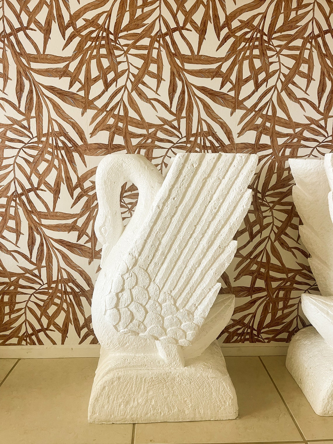 Vintage Plaster Swans Table Console Base - Etsy