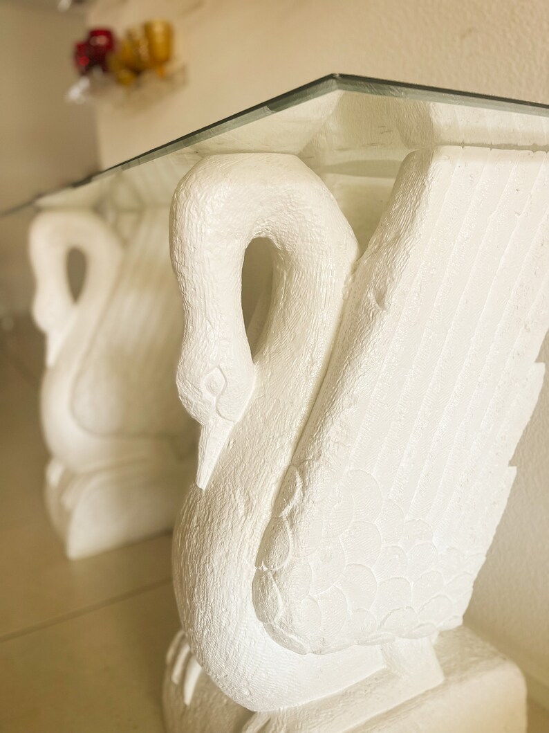 Vintage Plaster Swans Table Console Base - Etsy