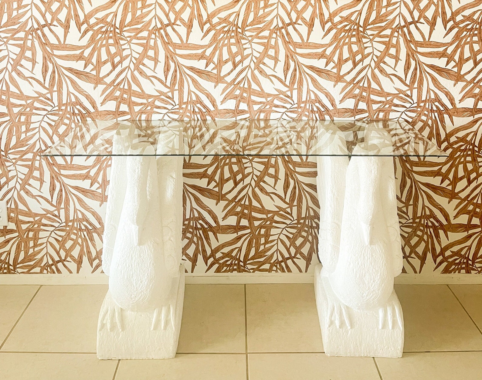 Vintage Plaster Swans Table Console Base - Etsy