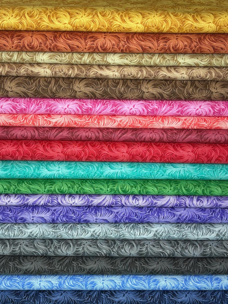 Tonal “whispery” Design 100% Cotton Fabric - Multiple Colors Available ...
