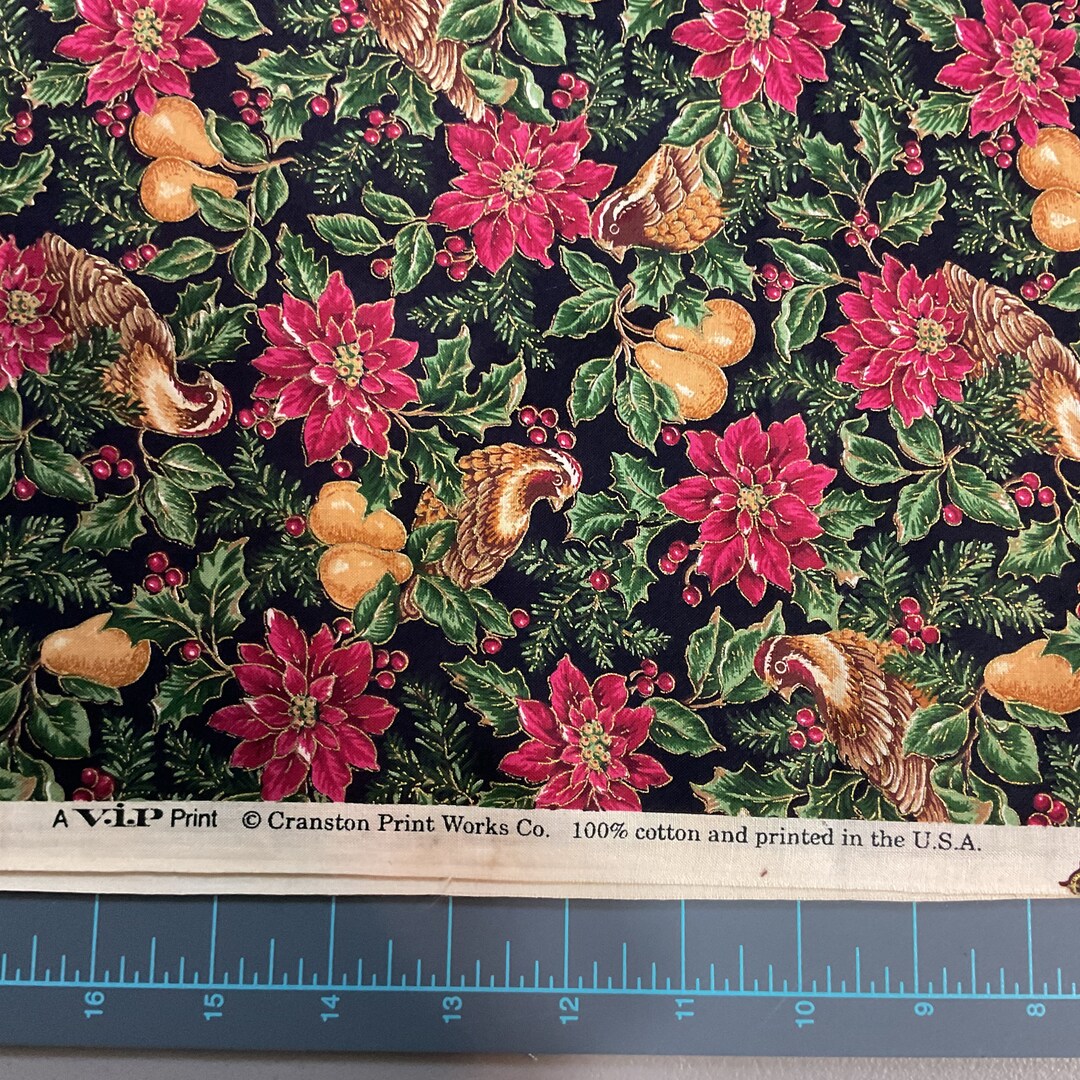 Vintage Cranston Print Works Co. 2 Yards VIP Print 100% Cotton Printed ...