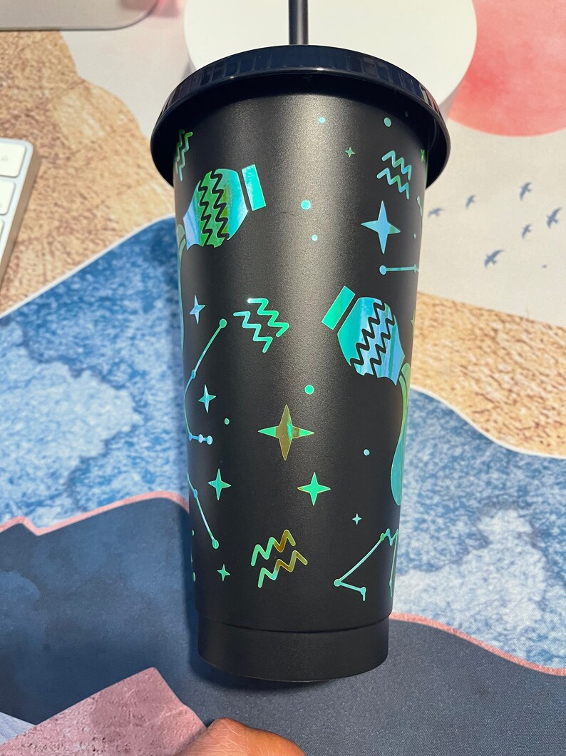 Zodiac Sign Cup With Straw - Etsy