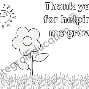 Thank You for Helping Me Grow Mothers Day Gift Coloring Page - Etsy