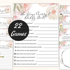 Blush Pink Floral Baby Shower Games, Pink Baby Shower Game Bundle, Coed ...