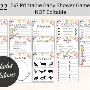 Farm Animal Baby Shower Games, Barnyard Baby Shower Game Bundle, Coed ...