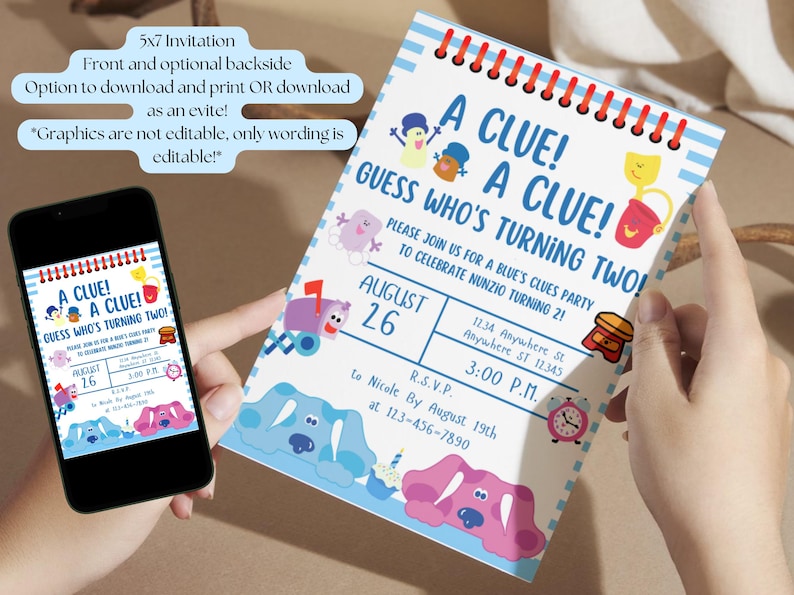 Blues Clues Inspired Birthday Bundle, Birthday Invitation, Thank You ...