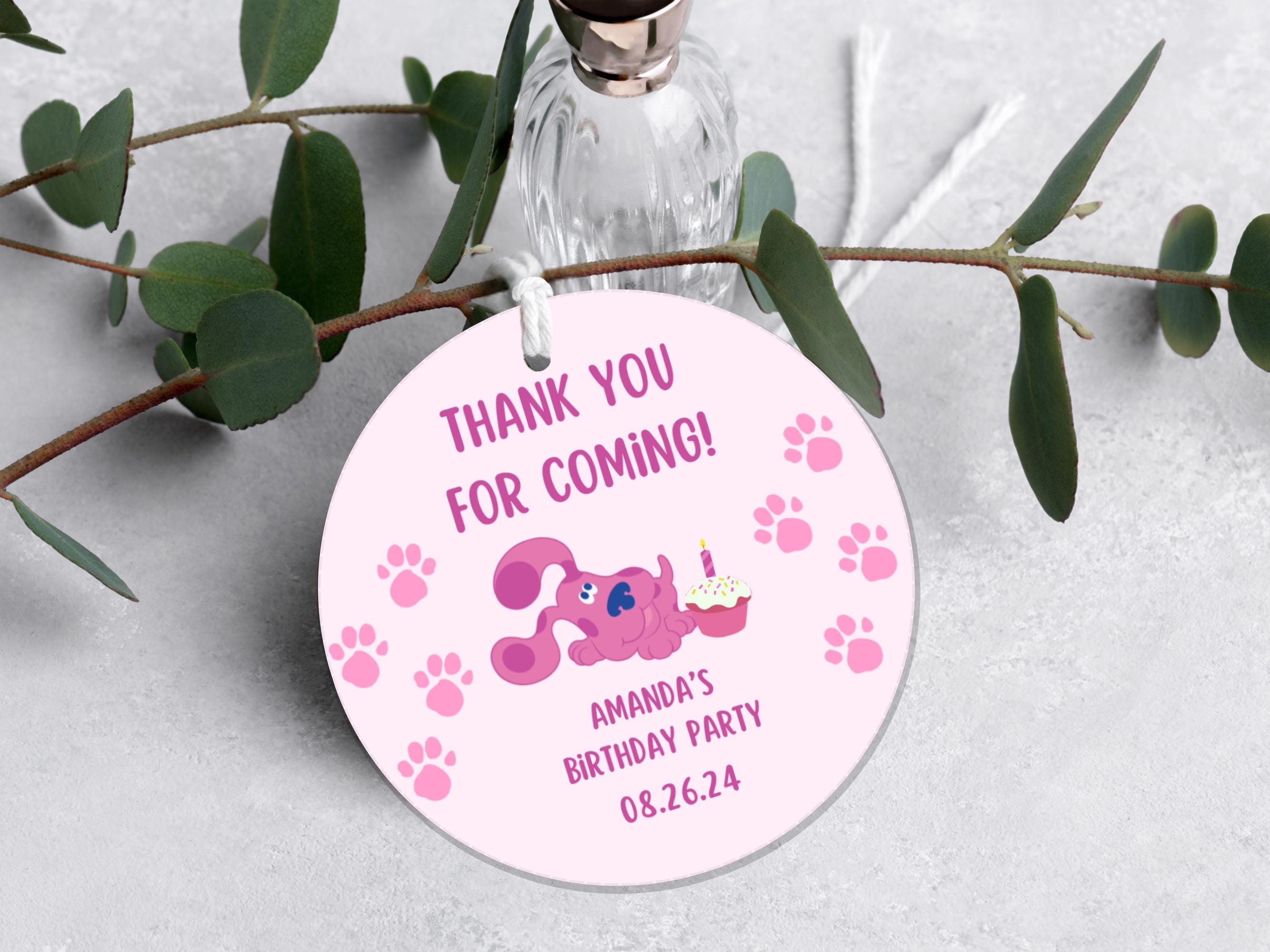 Blues Clues Inspired Party Favor Tag, Magenta Thank You Favor Tag ...
