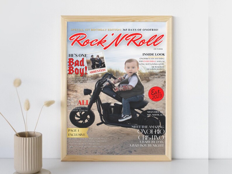 Rock Star Magazine Theme Birthday Poster, Boy Birthday, Rockstar, One ...
