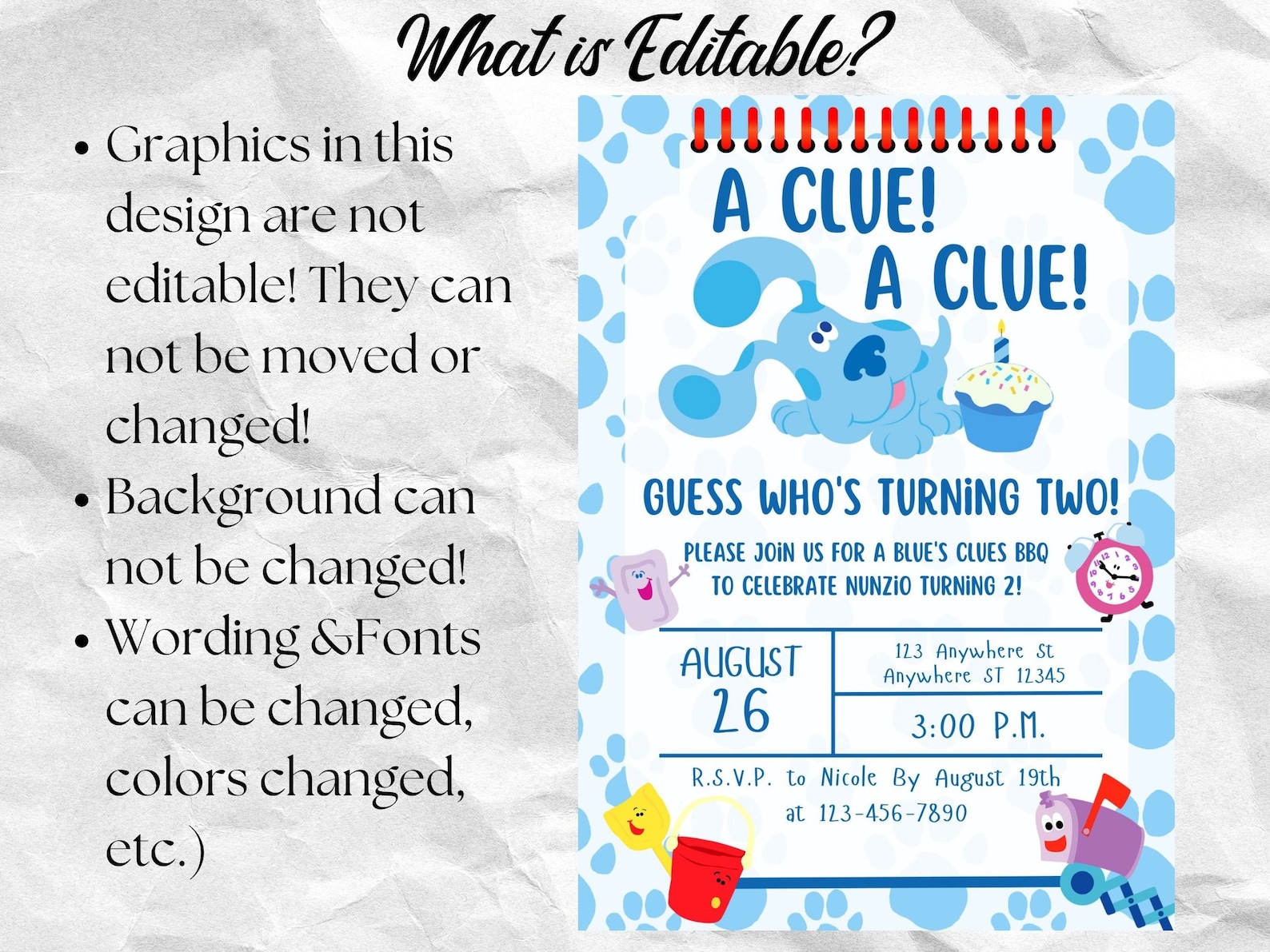 Blues Clues Inspired Birthday Invitation, Boy Birthday, Birthday ...