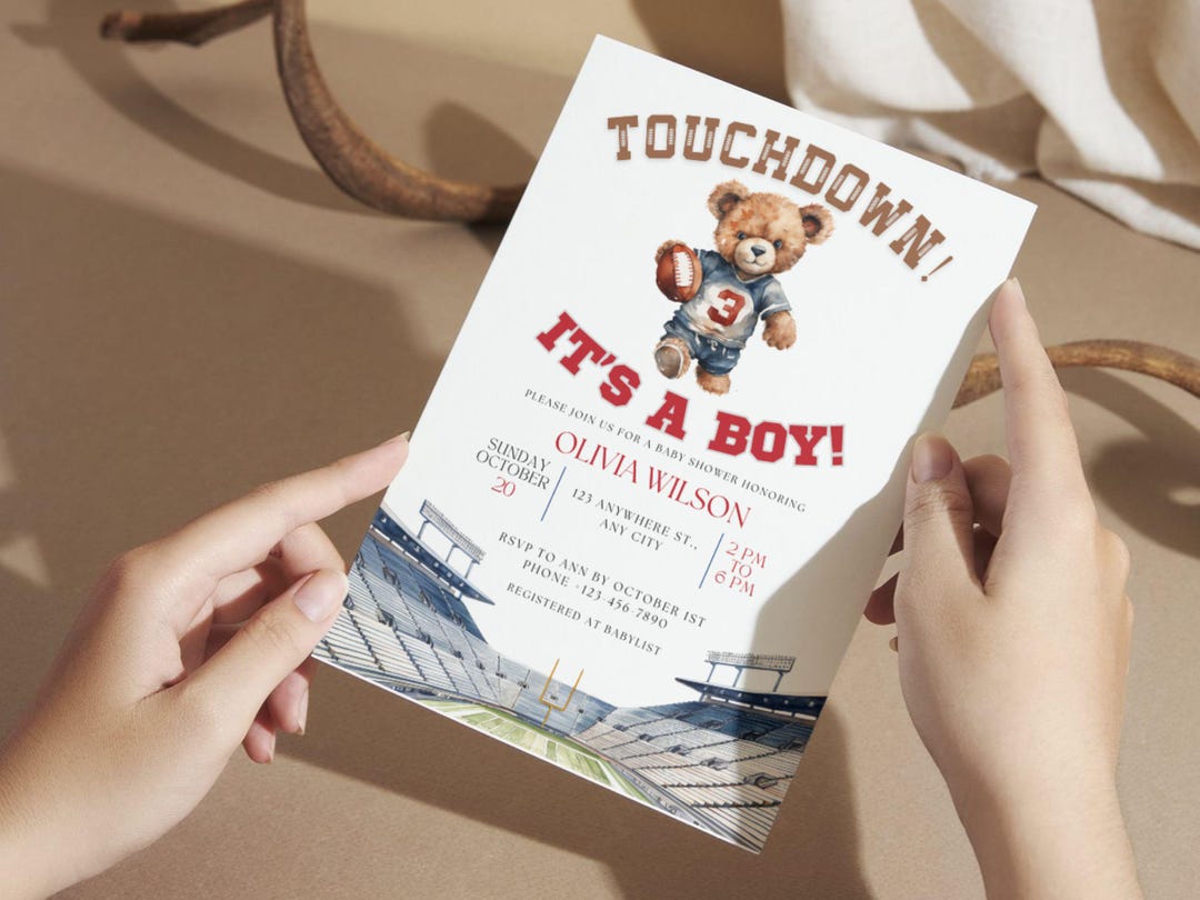 Football Baby Shower Invitation Boy All Star Theme Baby Shower Its a ...