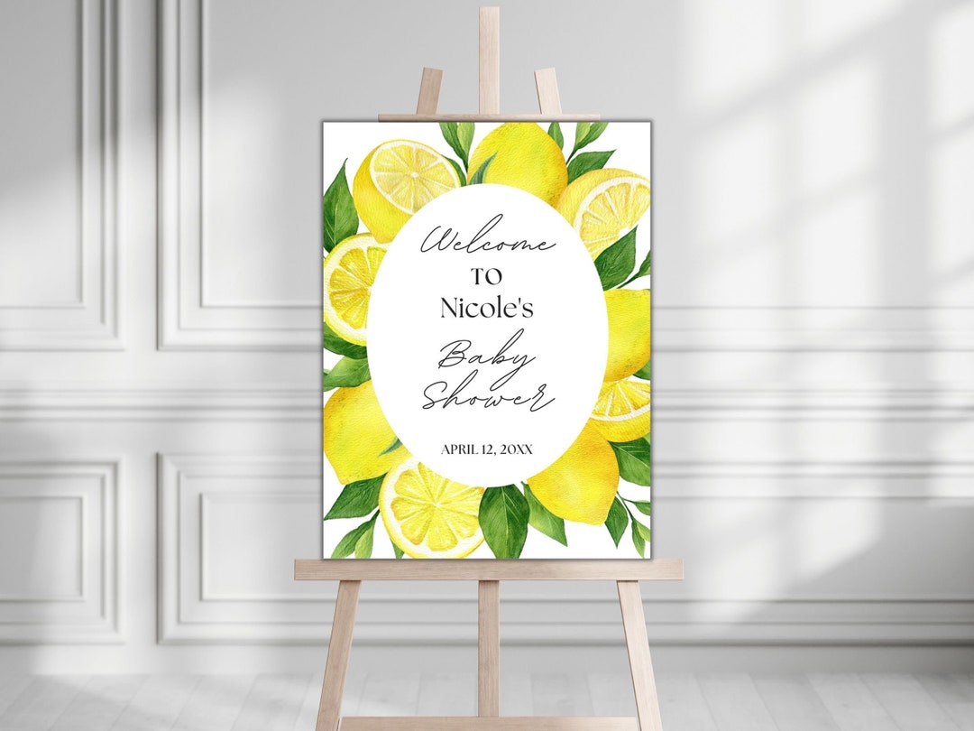 Lemons Baby Shower Entrance Sign 18x24, Italian Baby Shower, Positano ...