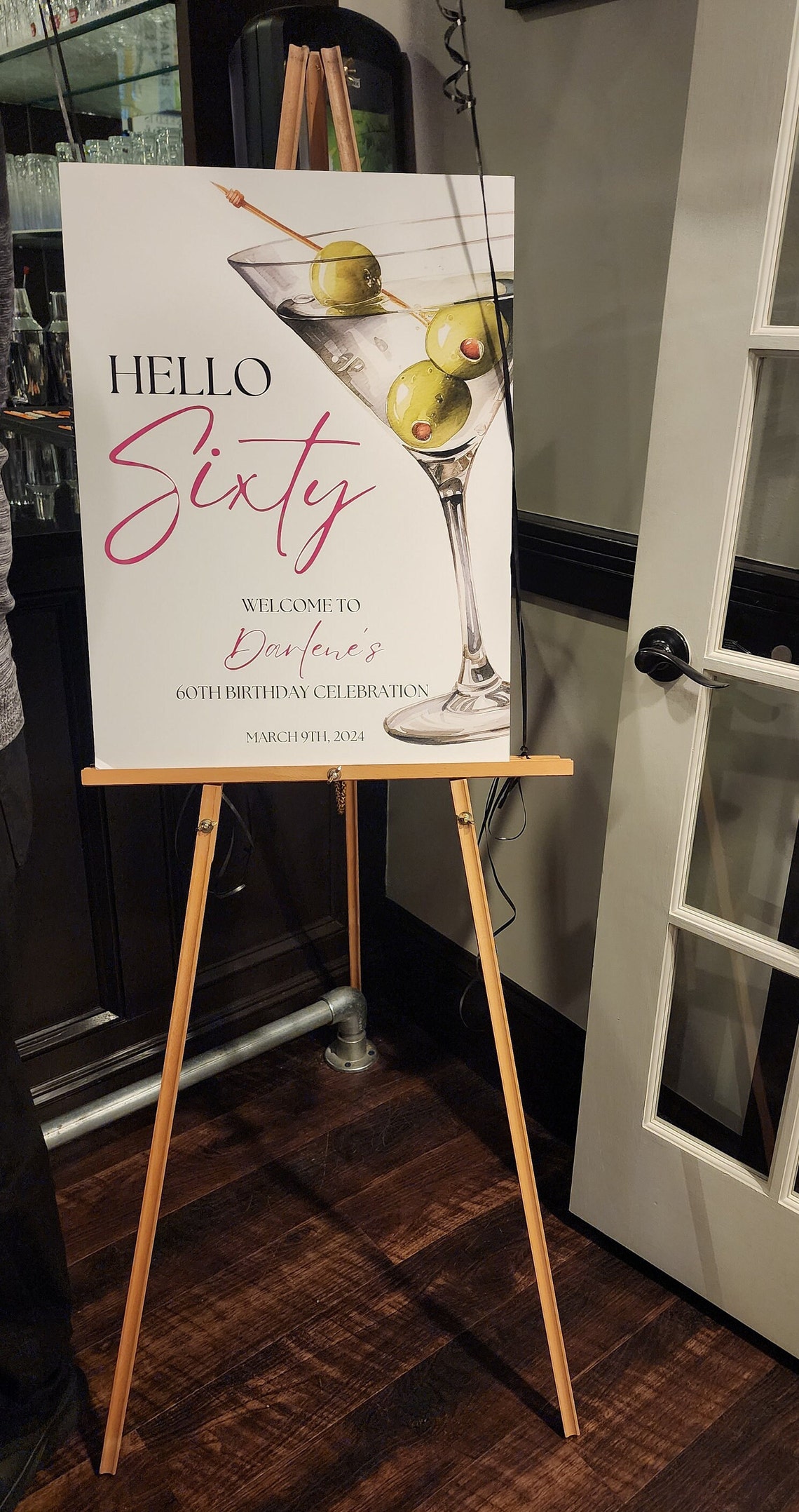 60th Birthday Welcome Sign, Martini Welcome Sign, Girls Birthday Signs ...