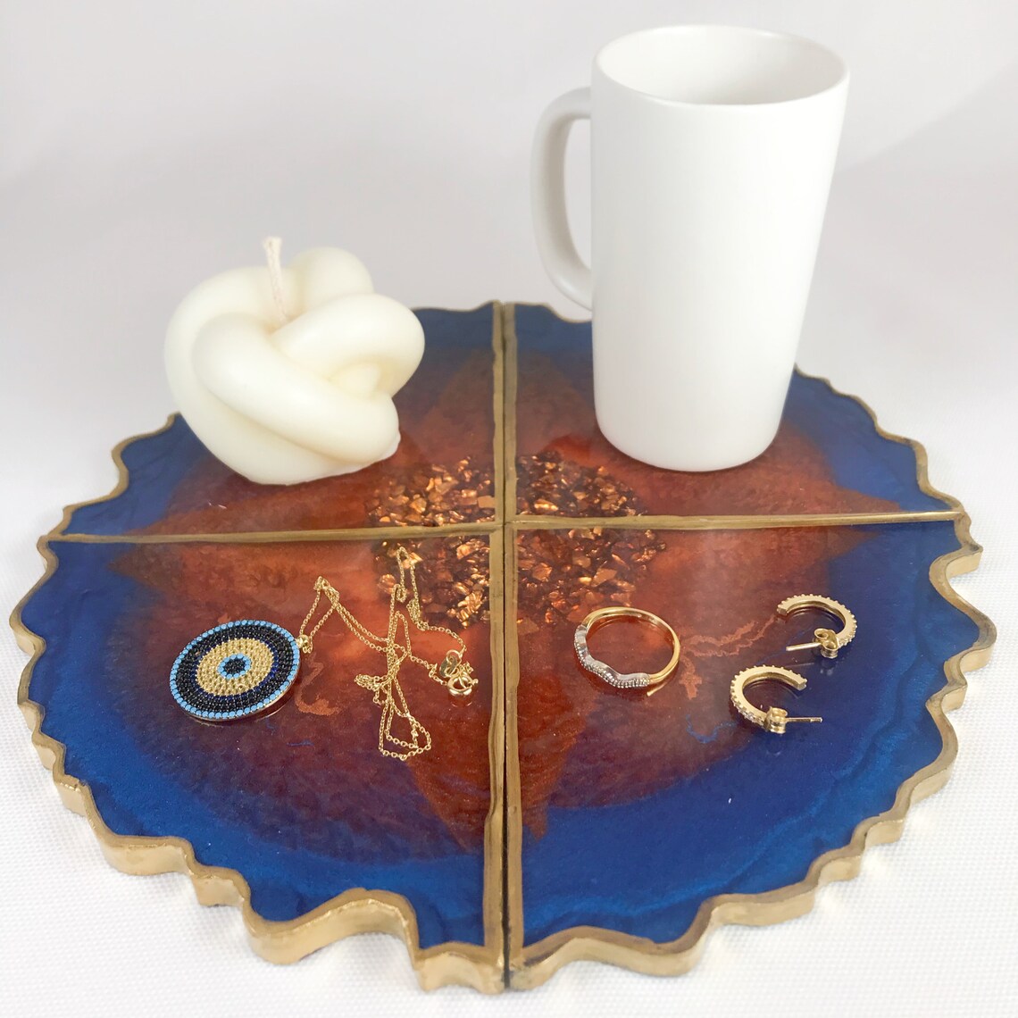 Coaster, Resin Coasters Set of 4, Colorful Resin Coasters, Epoxy Resin ...