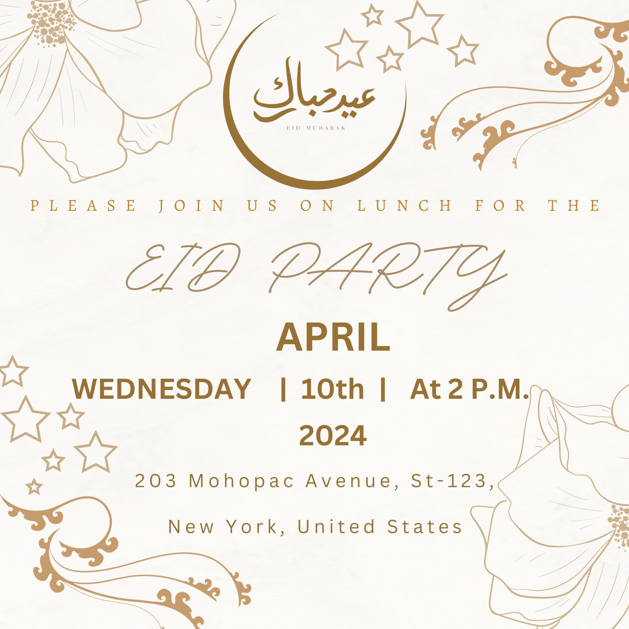 Editable Eid Party Invitation Template Eid Party Invite Printable Eid ...