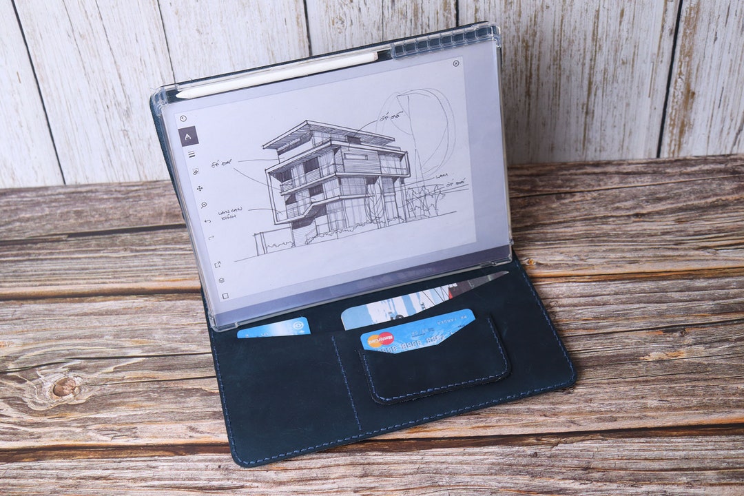 Compatible With for Remarkable Paper Pro Case Distressed Leather Blue ...