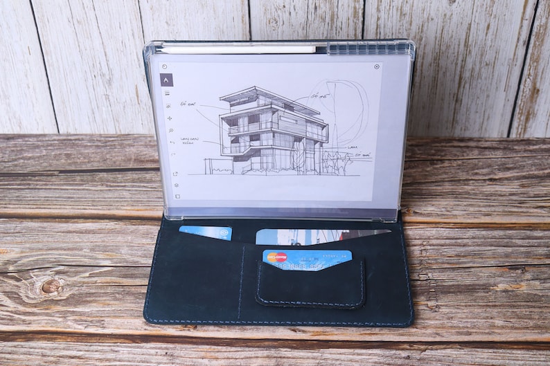 Compatible With for Remarkable Paper Pro Case Distressed Leather Blue ...