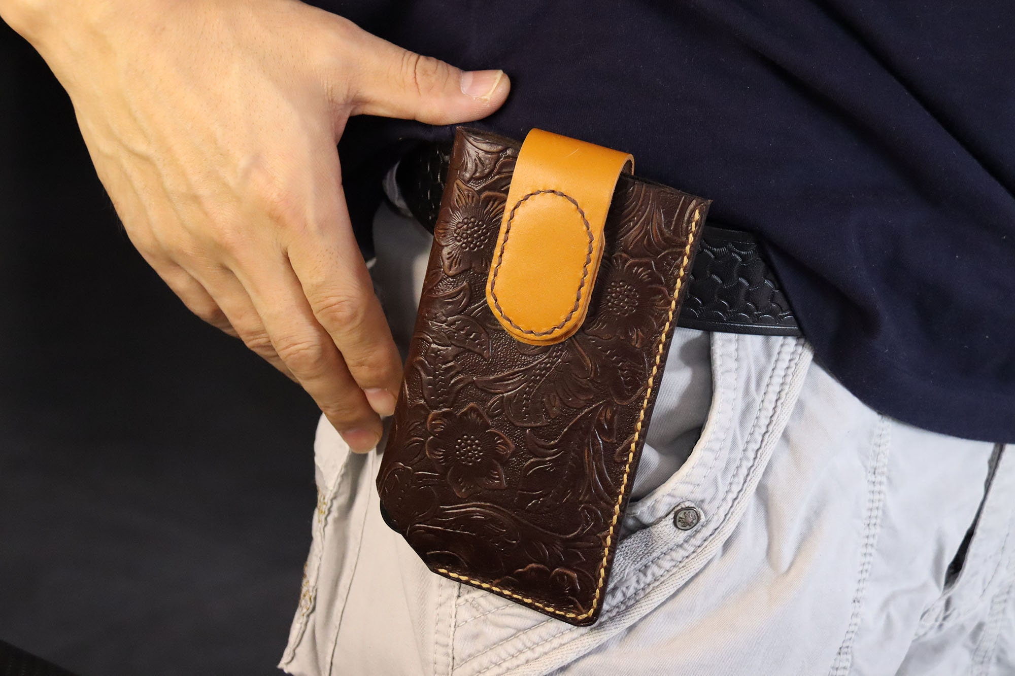 Genuine Leather Samsung Galaxy A55 A35 A15 A25 Horizontal Phone Pouch ...