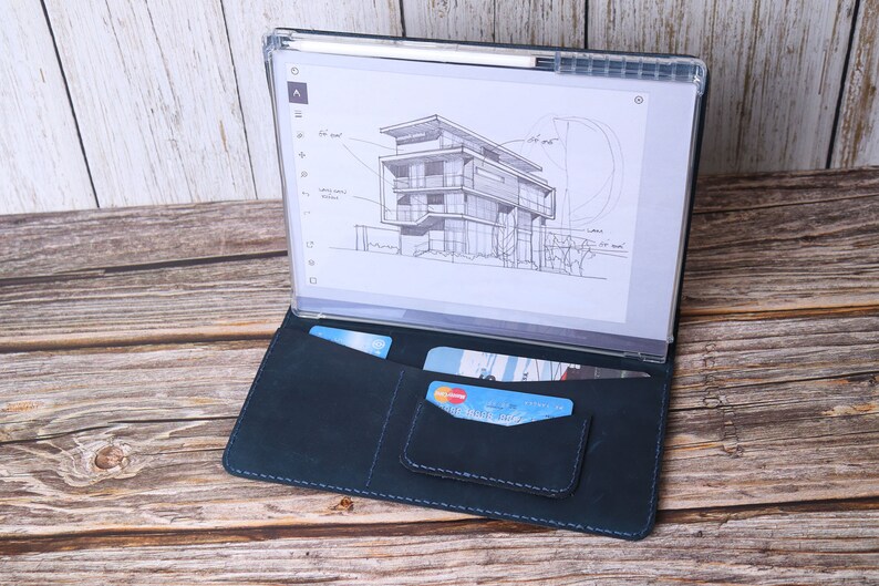Compatible With for Remarkable Paper Pro Case Distressed Leather Blue ...