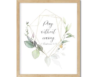 Pray Without Ceasing PRINTABLE Scripture Art 1 Thessalonians - Etsy