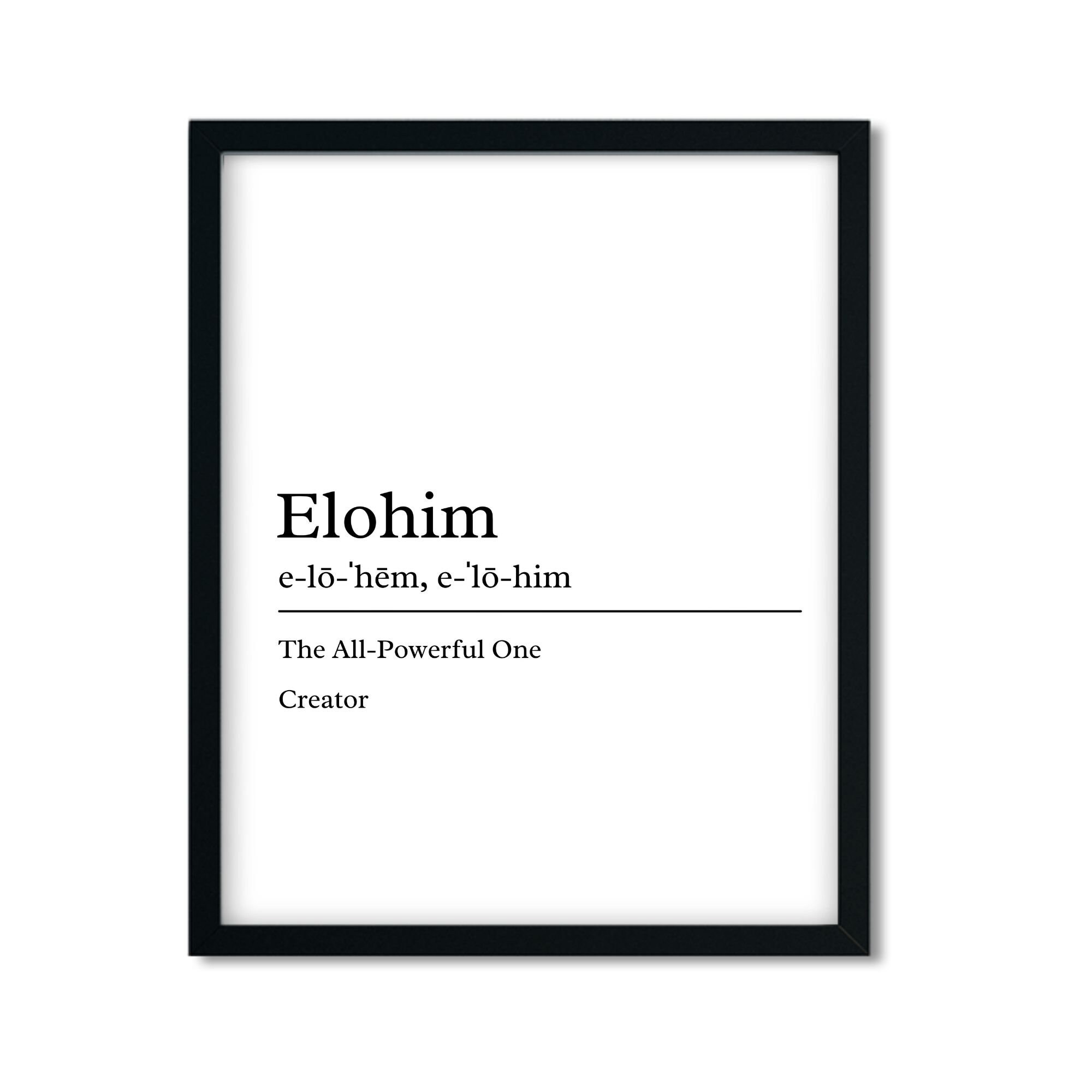 Elohim Definition Print, Christian Printable, All Powerful One, the ...