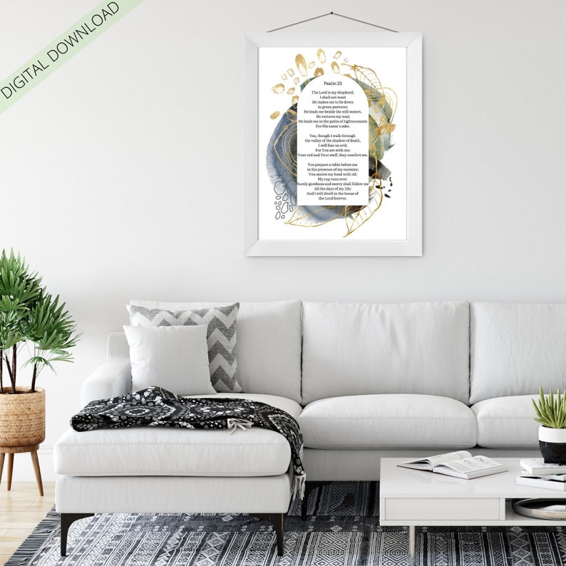 Psalm 23 the Lord is My Shepherd.. Bible Verse, Wall Art, Christian ...