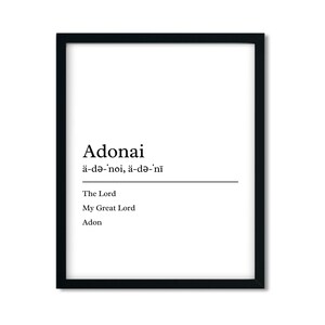 Adonai Definition Print, Christian Printable, the Lord, My Great Lord ...