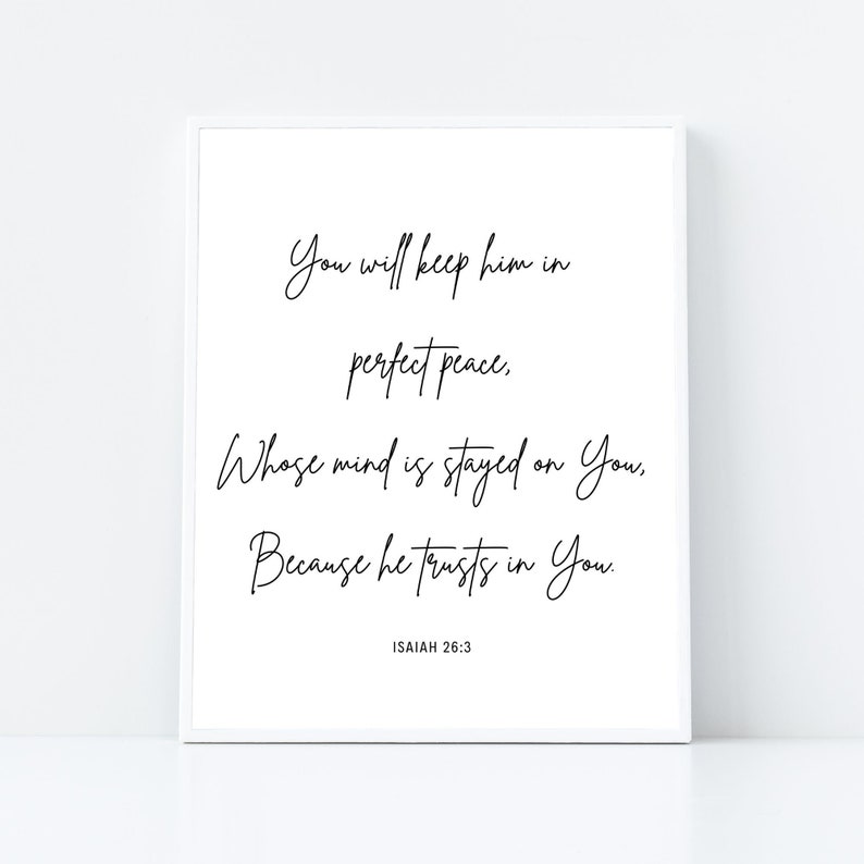 Isaiah 26:3 Bible Verse"you Will Keep Him in Perfect Peace, Whose Mind ...