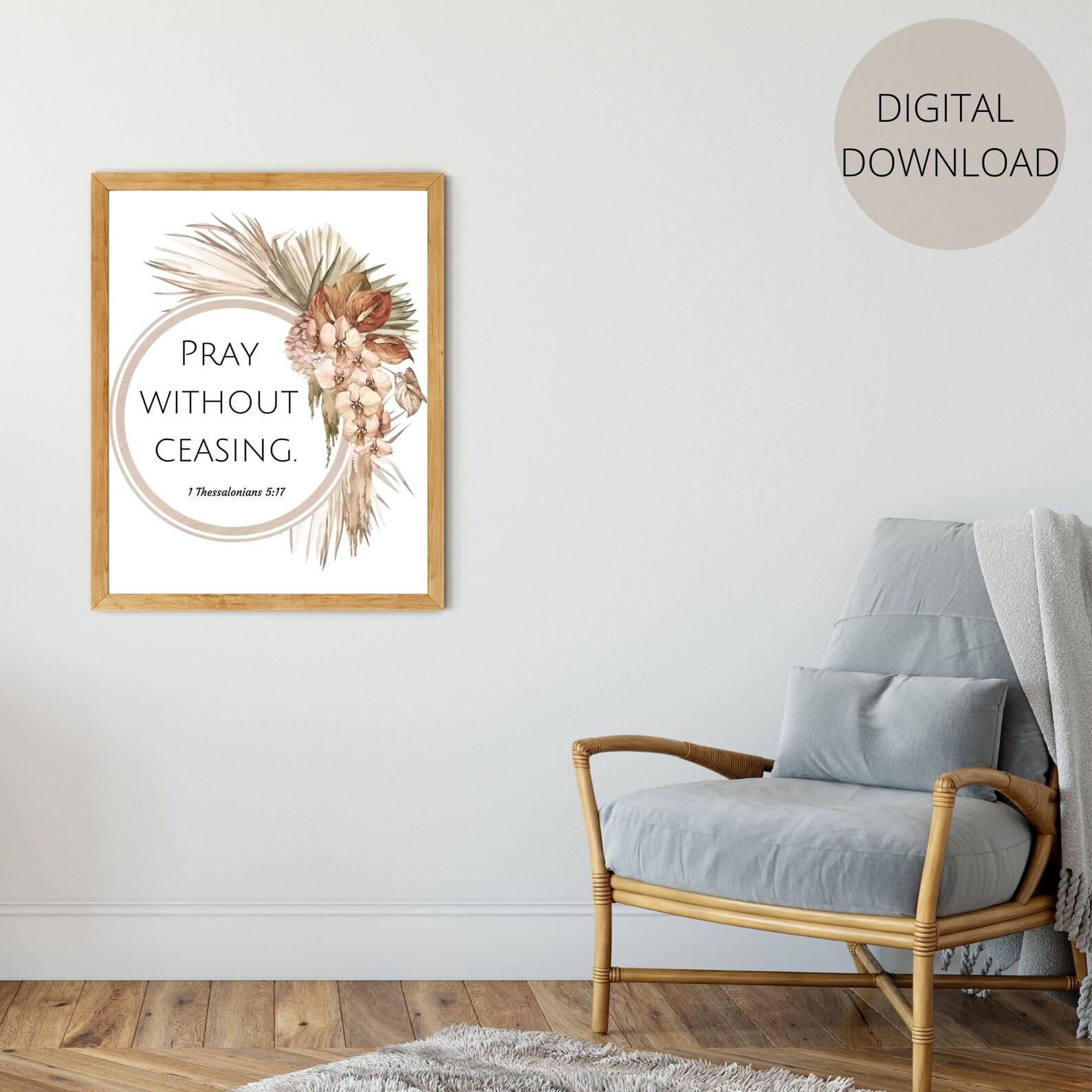 1 Thessalonians 5:17 "pray Without Ceasing" Bible Verse, Wall Art ...