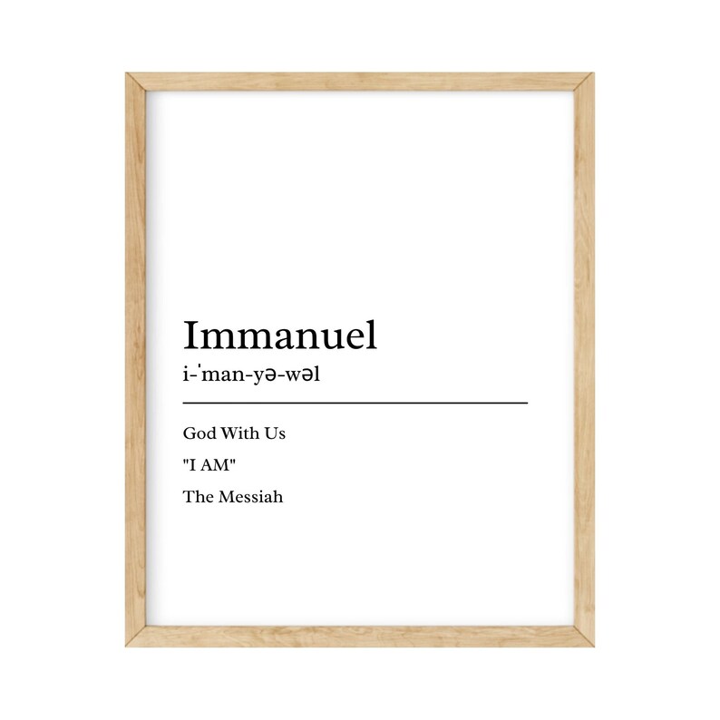 Immanuel Definition Print, Christian Printable, God With Us, "i Am ...