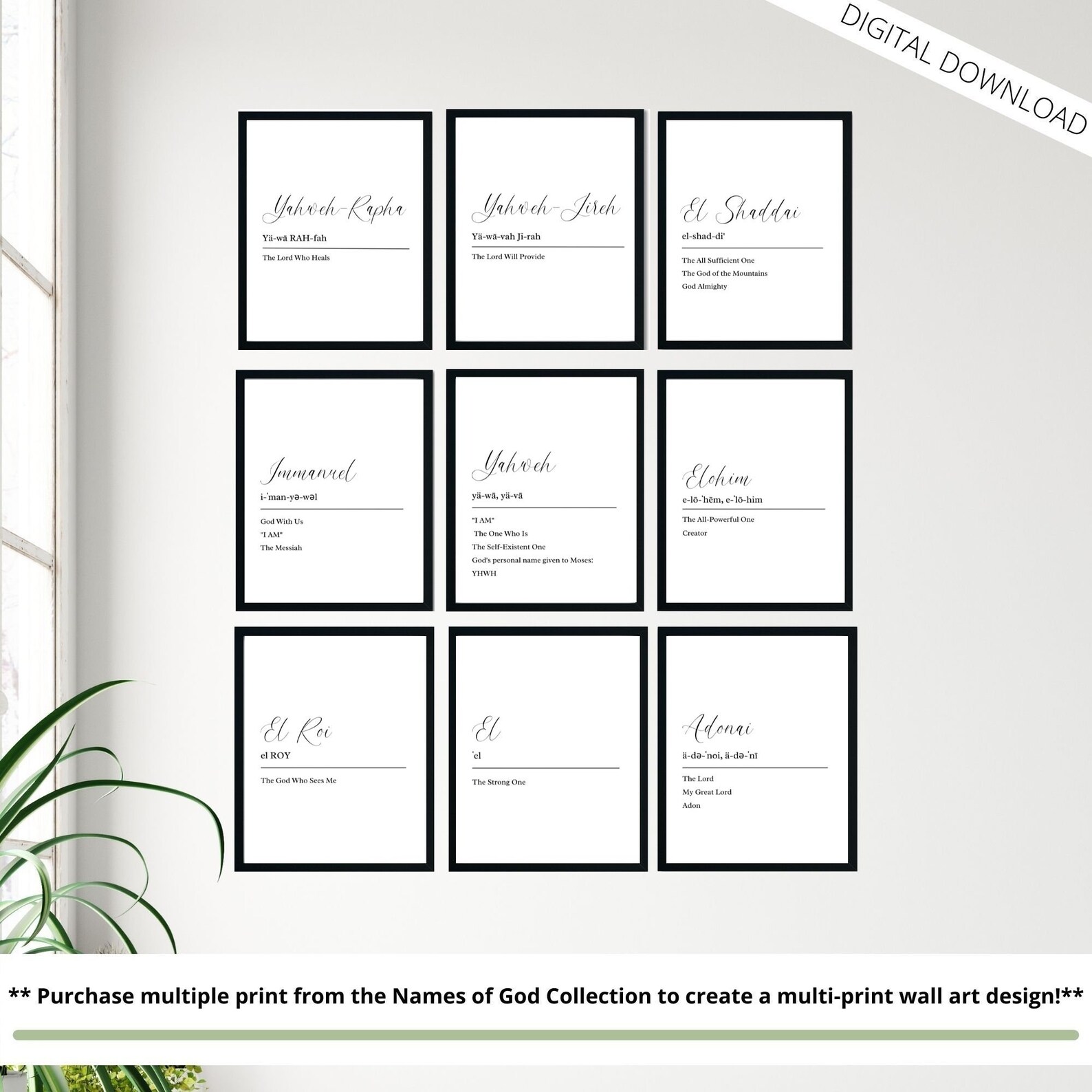 Yahweh Definition Print, Christian Printable, "i Am", the Self-existent ...