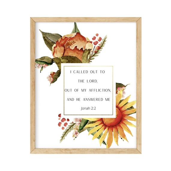 Jonah 2:2 I Cried Out to the Lord Because of My Affliction | Etsy