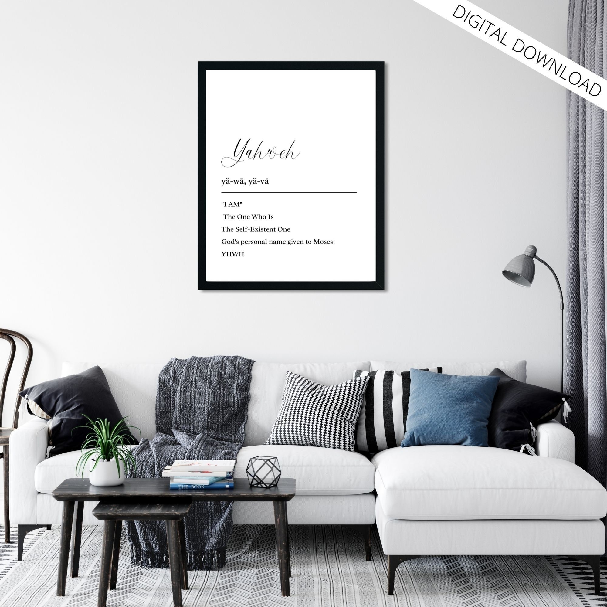 Yahweh Definition Print, Christian Printable, i Am, the Self-existent ...