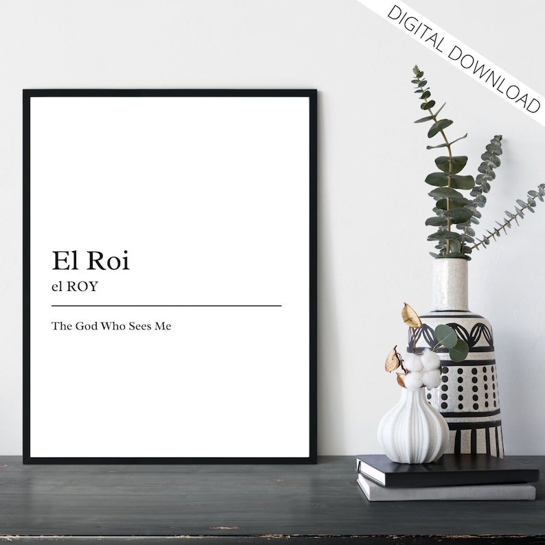 El Roi Definition Print, Christian Printable, the God Who Sees Me ...