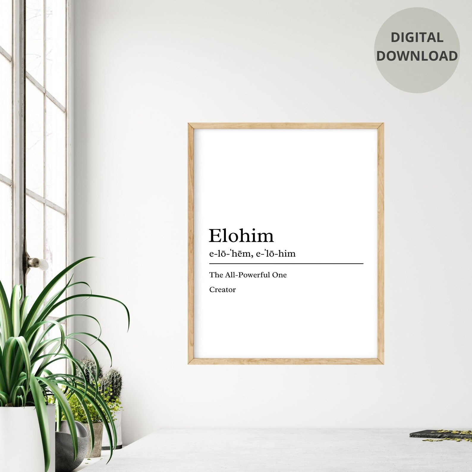 Elohim Definition Print, Christian Printable, All Powerful One, the ...