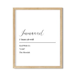 Immanuel Definition Print, Christian Printable, God With Us, "i Am ...