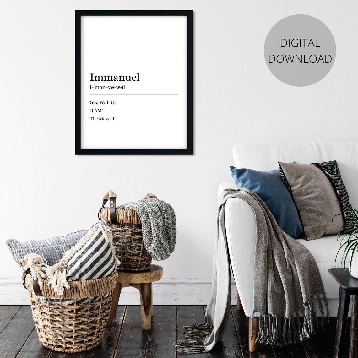 Immanuel Definition Print, Christian Printable, God With Us, "i Am ...