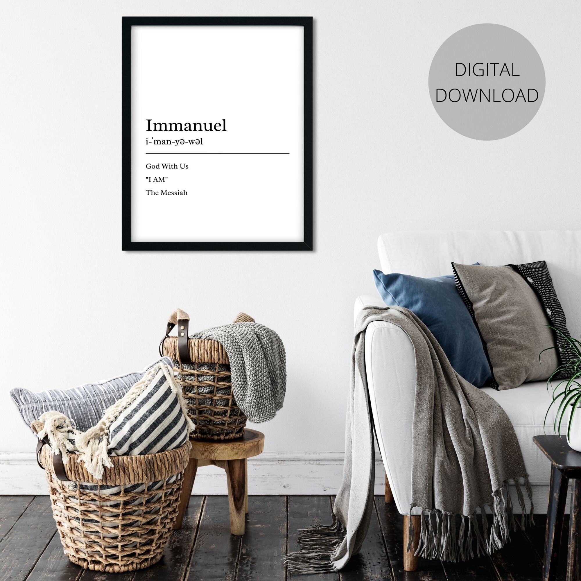 Immanuel Definition Print, Christian Printable, God With Us, "i Am ...
