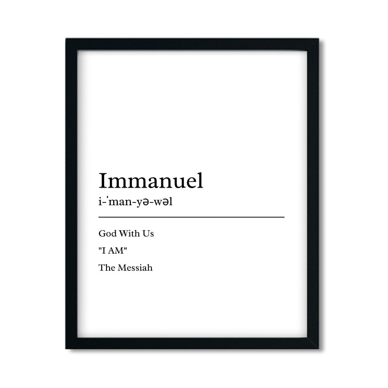 Immanuel Definition Print, Christian Printable, God With Us, "i Am ...
