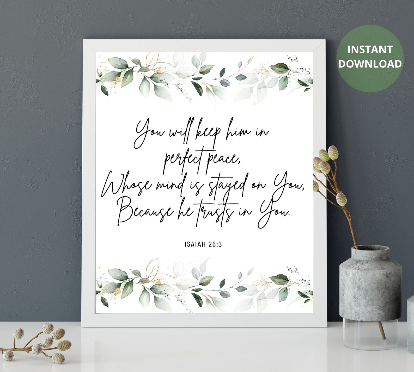 Isaiah 26:3 Bible Verseyou Will Keep Him in Perfect Peace, Whose Mind ...