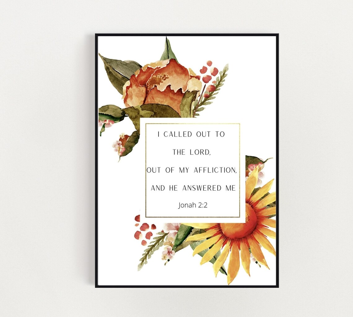 Jonah 2:2 I Cried Out to the Lord Because of My Affliction - Etsy