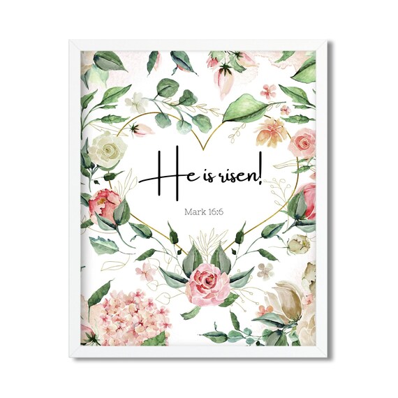 Mark 16:6 ..he is Risen.. Bible Verse Wall Art | Etsy