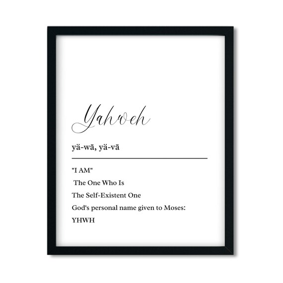 Yahweh Definition Print Christian Printable i | Etsy