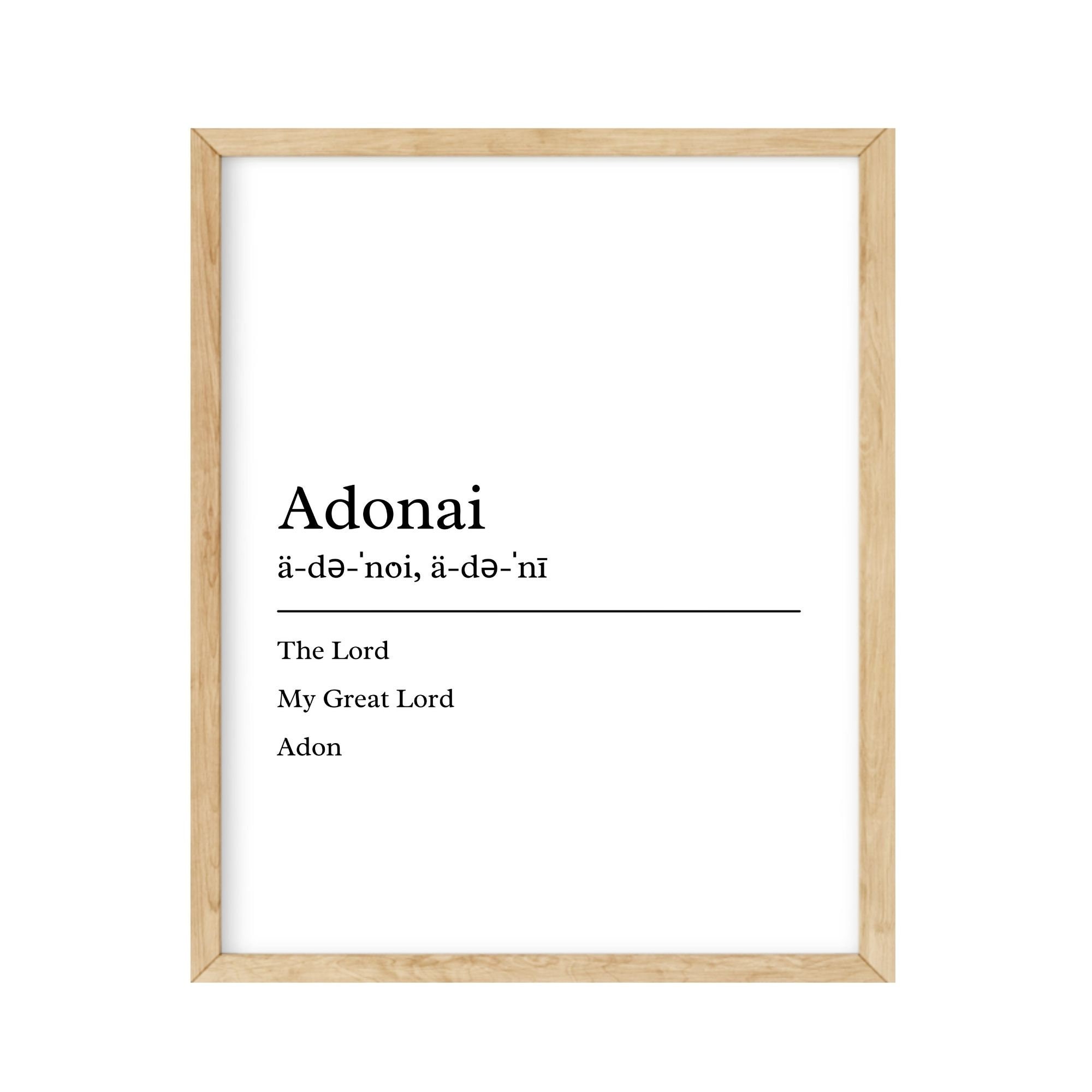 Adonai Definition Print Christian Printable the Lord My - Etsy