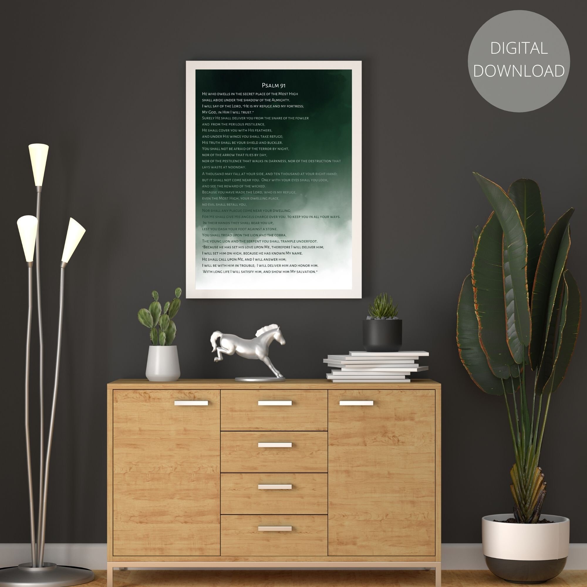 Psalm 91 Bible Verse, Wall Art, Printable, Christian Home Decor ...