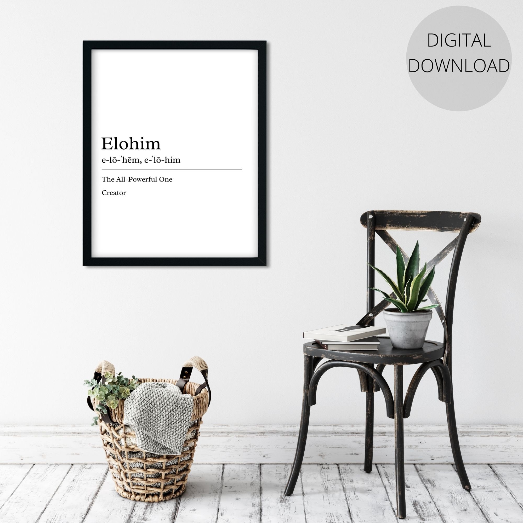 Elohim Definition Print, Christian Printable, All Powerful One, the ...